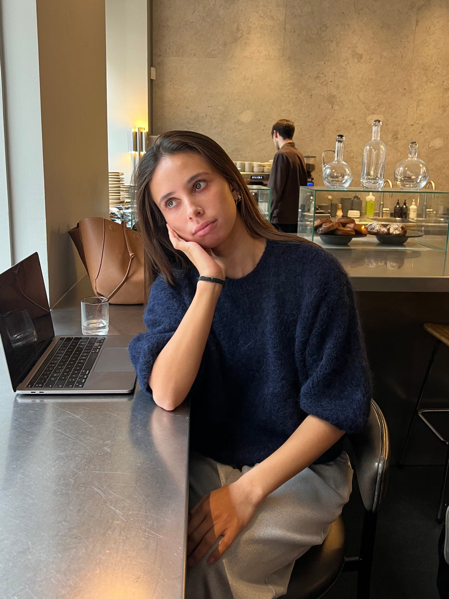 Elise t-shirt knit - Navy – Designbysi.se