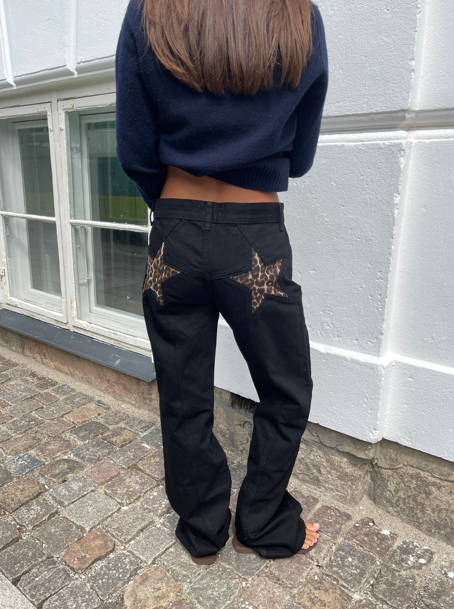 Star jeans with leopard stars - Black – Designbysi.se