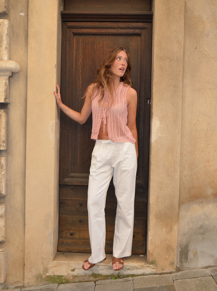 Anouk trousers with ties - White – Designbysi.se