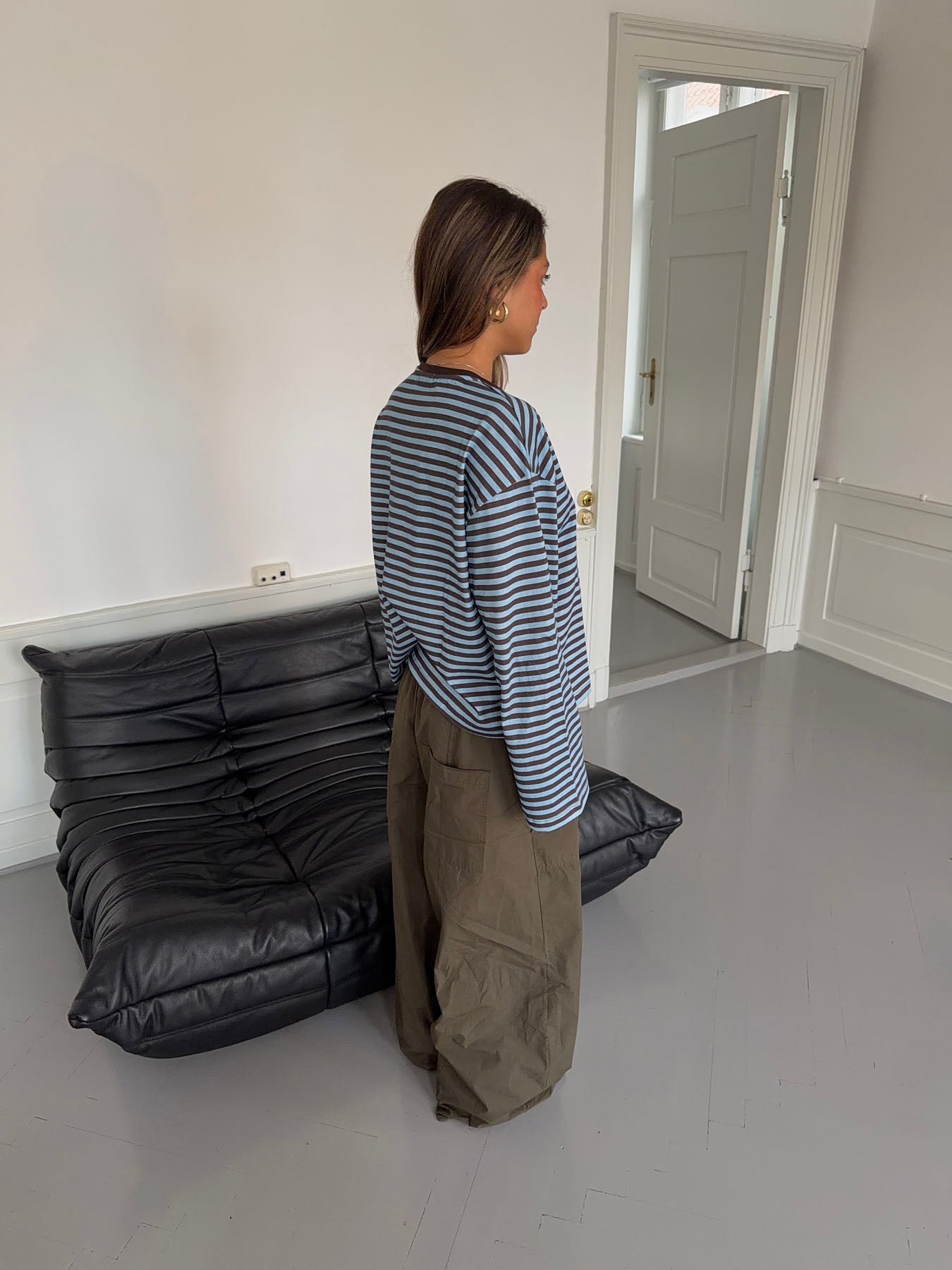 Lura striped blouse - Blue/brown – Designbysi.se