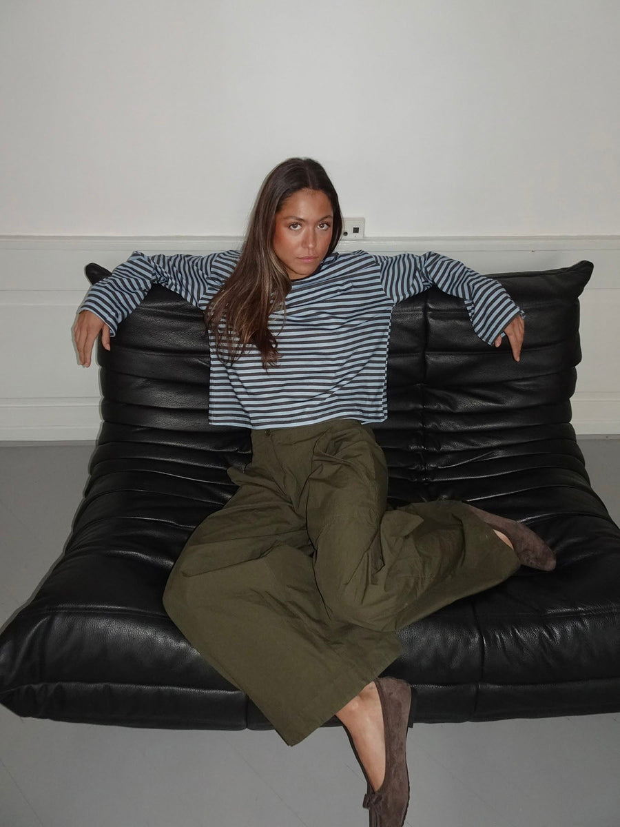 Lura striped blouse - Blue/brown – Designbysi.se