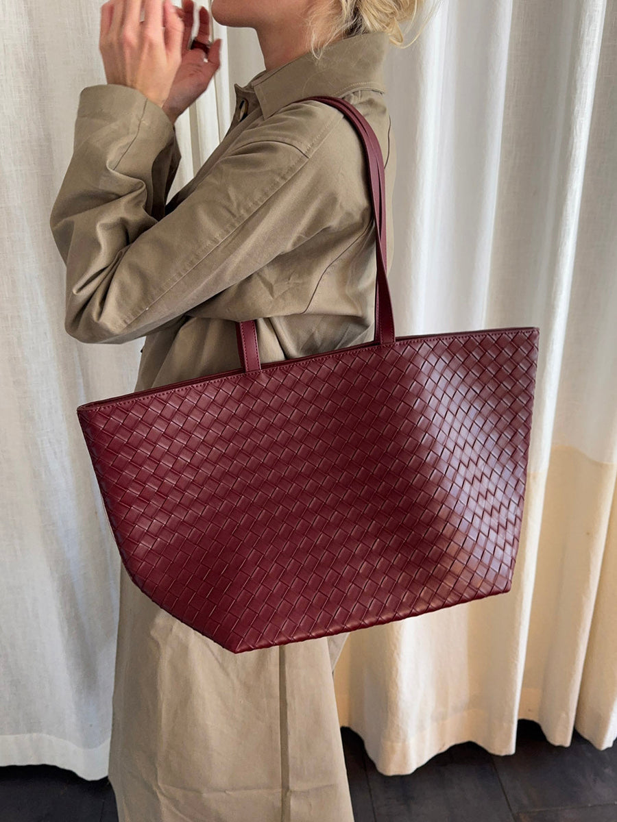 Chili shoulder bag in woven - Burgundy – Designbysi.se
