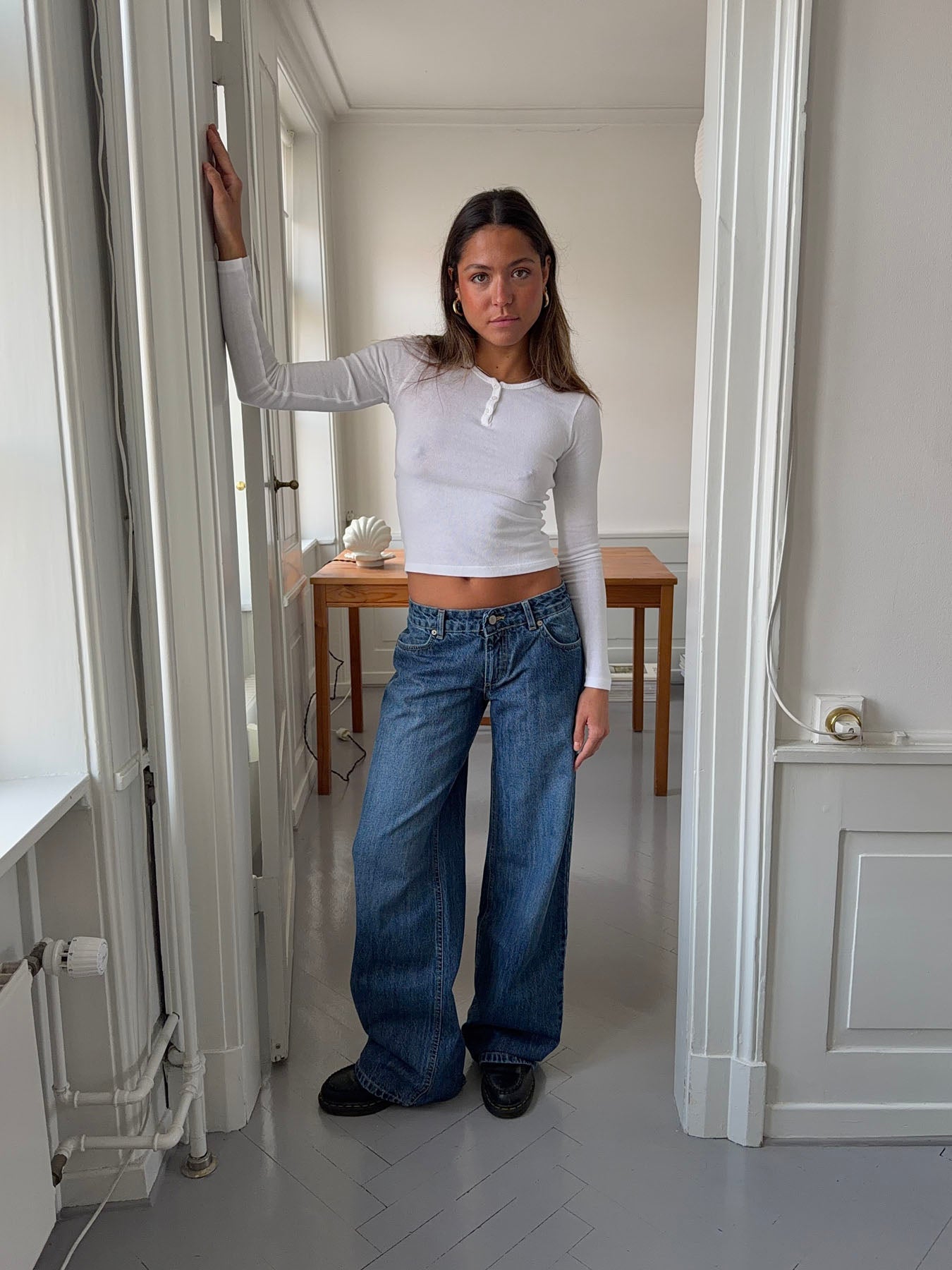 Floraline low waisted jeans - Blue denim – Designbysi.se